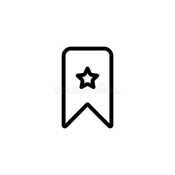 Outline Bookmark Icon and a Star in the Middle. Bookmark Icon. Stock ...