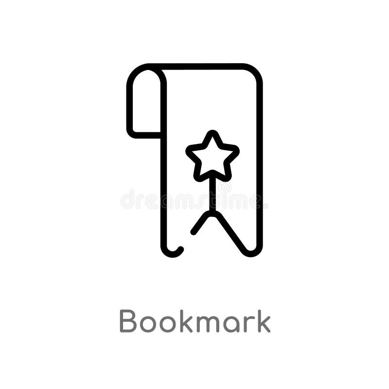 Outline Bookmark Vector Icon. Isolated Black Simple Line Element ...