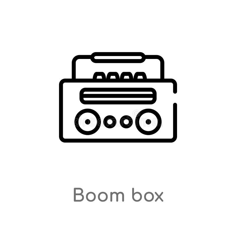 Outline Boom Box Vector Icon. Isolated Black Simple Line Element ...