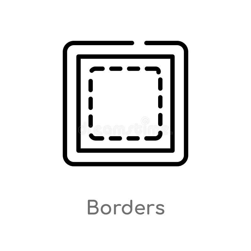 Outline Borders Vector Icon. Isolated Black Simple Line Element ...