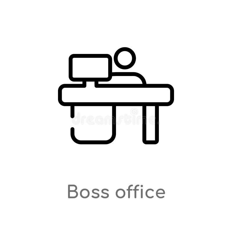 Outline Boss Office Vector Icon. Isolated Black Simple Line Element ...