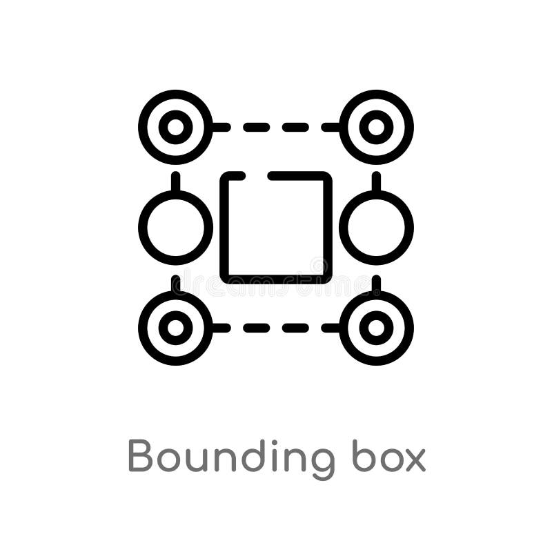 Outline Bounding Box Vector Icon. Isolated Black Simple Line Element ...