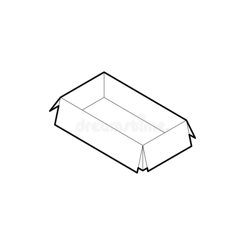Cardboard Box Outline Icon. Isometric Outline Vector Isolated On White ...