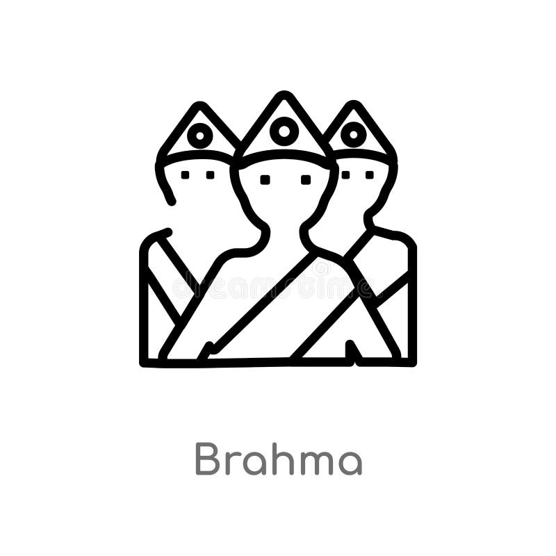 Outline Brahma Vector Icon. Isolated Black Simple Line Element ...