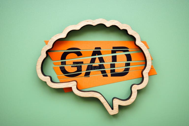 Outline of a Brain with the Acronym Generalized Anxiety Disorder GAD ...