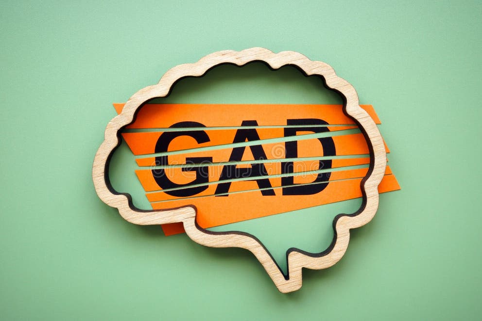 Outline of a Brain with the Acronym Generalized Anxiety Disorder GAD ...
