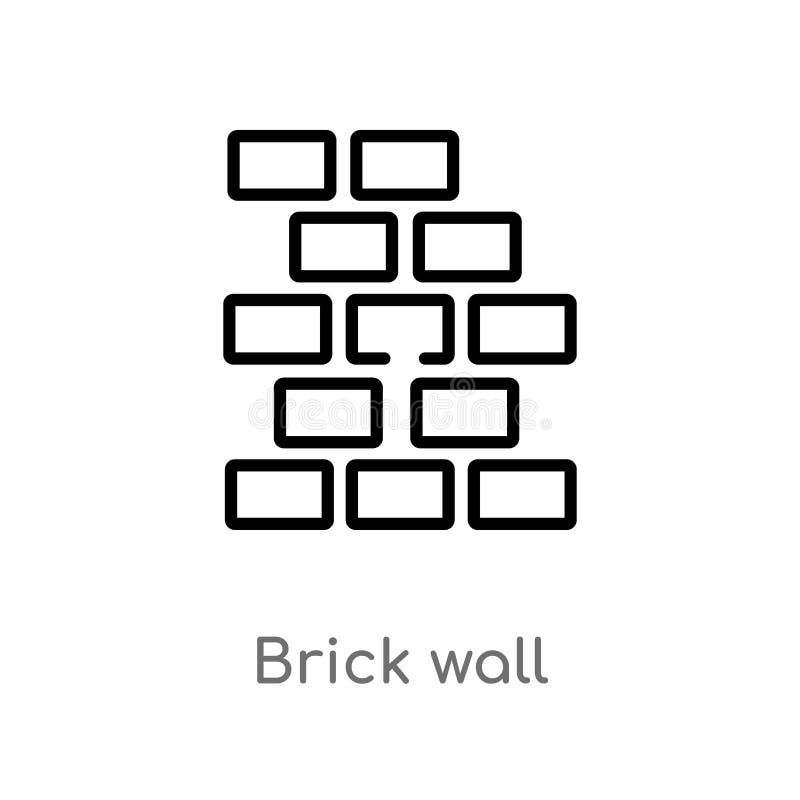 Outline Brick Wall Vector Icon. Isolated Black Simple Line Element ...