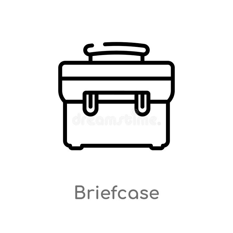 Outline Briefcase Vector Icon. Isolated Black Simple Line Element ...