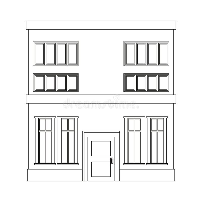 Outline building house stock vector. Illustration of line - 142069770