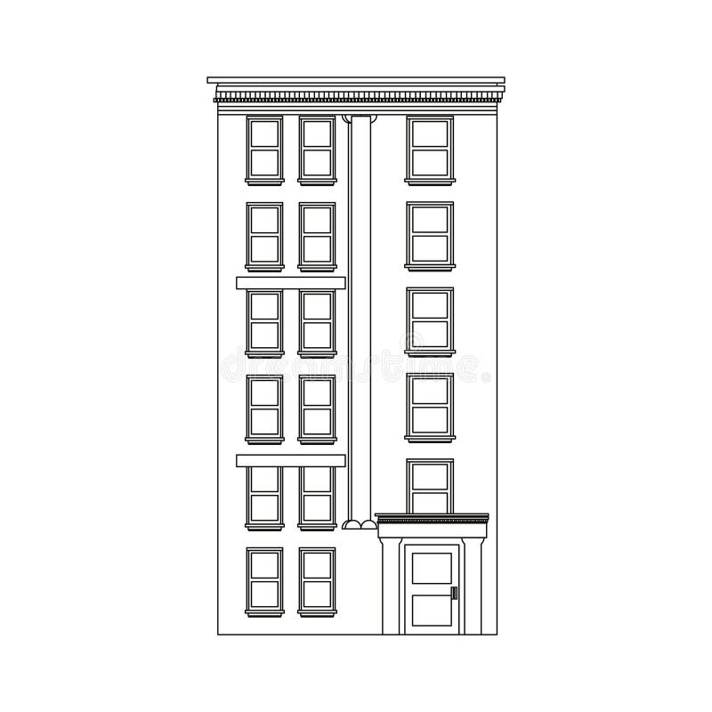 Outline building house stock vector. Illustration of design - 142068487