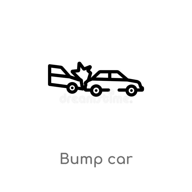 Outline Bump Car Vector Icon. Isolated Black Simple Line Element ...