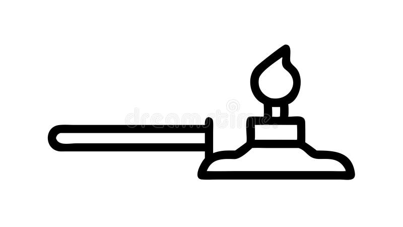 Outline Bunsen Burner Science Laboratory Heating Tool Icon, Vector ...