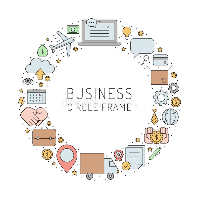 Outline Business Circle Frame. Simple Design. Part One. Stock Vector ...