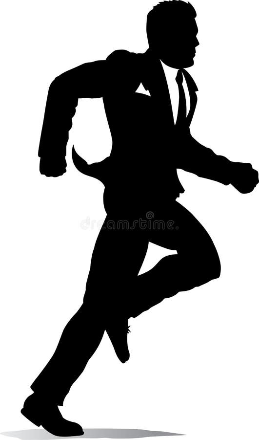 Outline of a Business Man Running Stock Vector - Illustration of ...