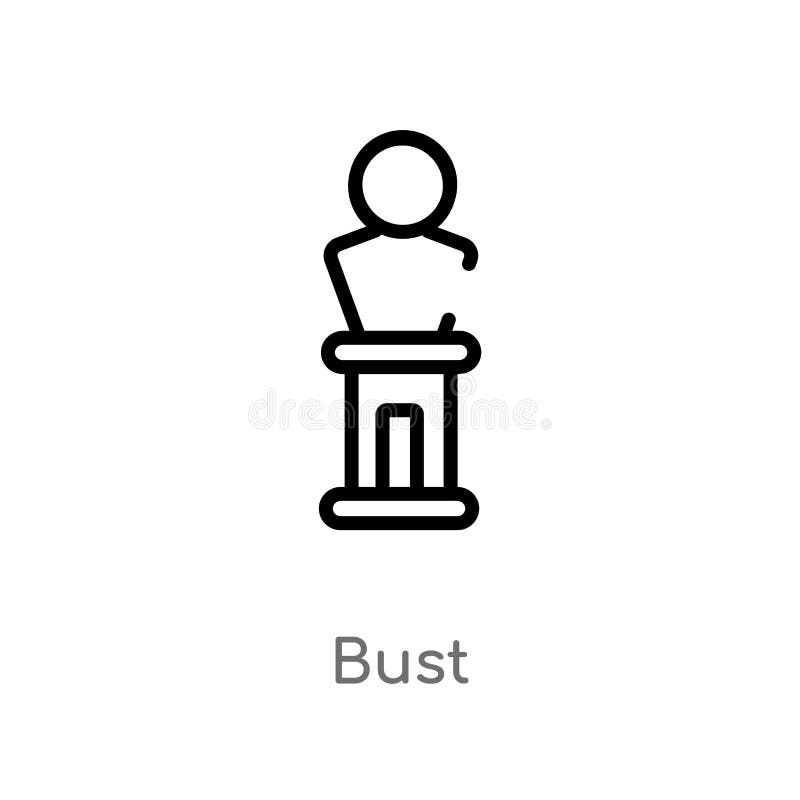 Outline Bust Vector Icon. Isolated Black Simple Line Element ...