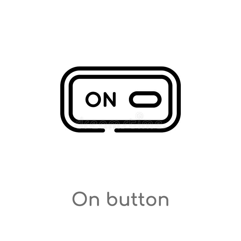 Outline on Button Vector Icon. Isolated Black Simple Line Element ...