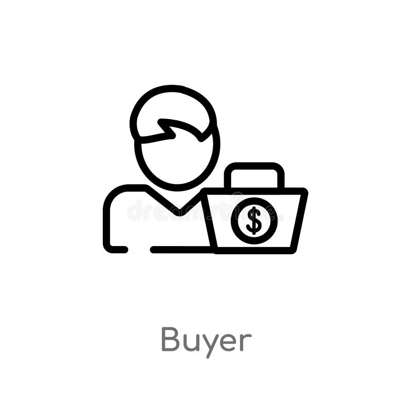 Outline Buyer Vector Icon. Isolated Black Simple Line Element ...