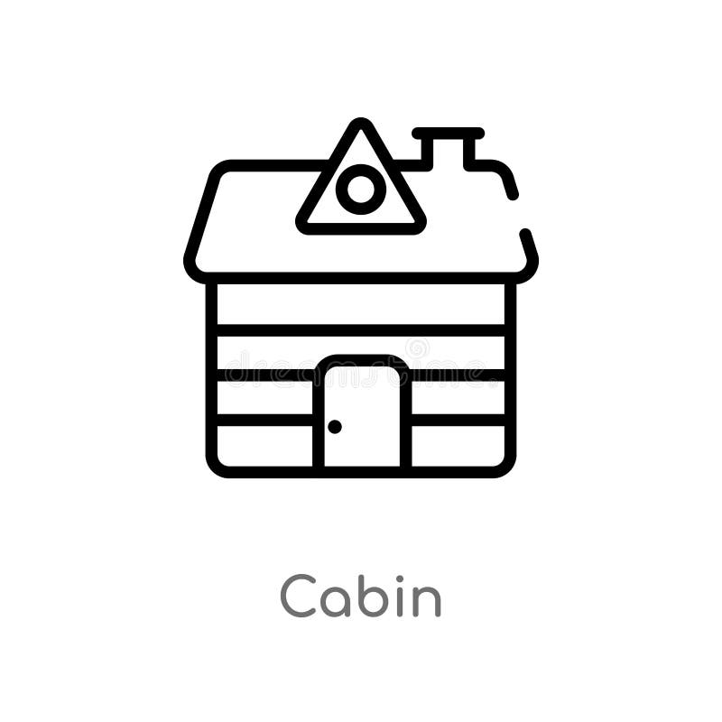 Outline Cabin Vector Icon. Isolated Black Simple Line Element ...