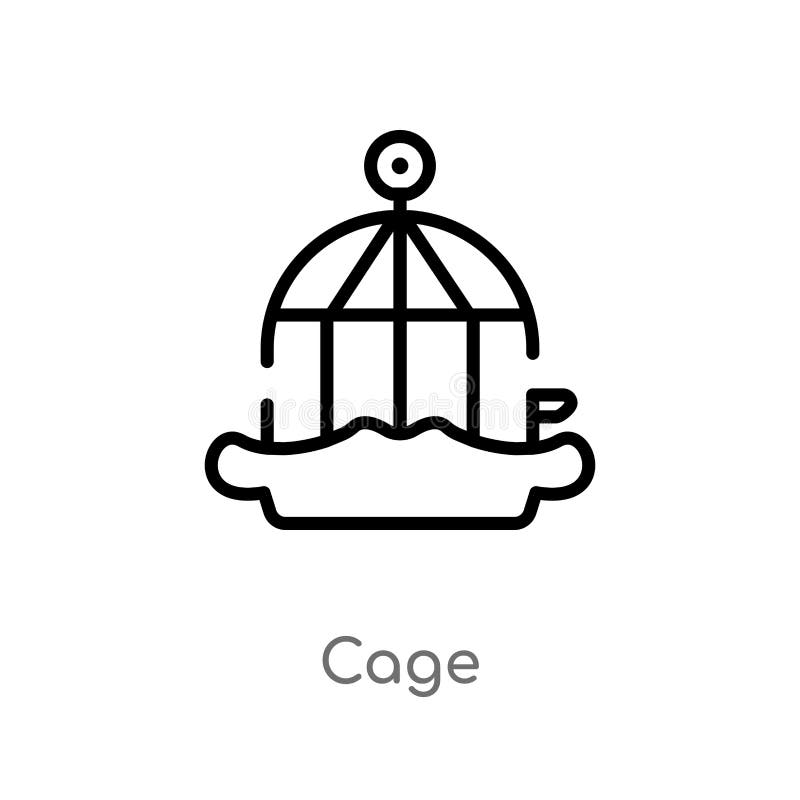 Outline Cage Vector Icon. Isolated Black Simple Line Element ...