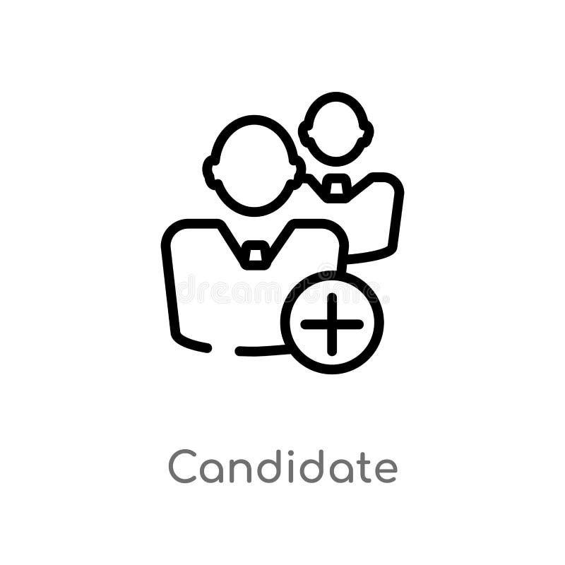 Outline Candidate Vector Icon. Isolated Black Simple Line Element ...