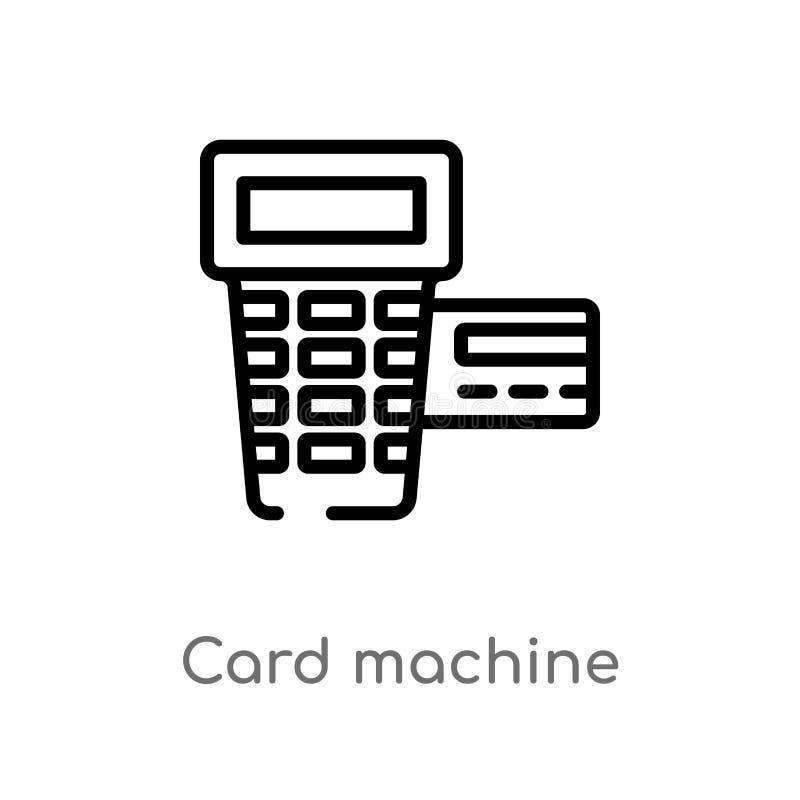Outline Card Machine Vector Icon. Isolated Black Simple Line Element ...