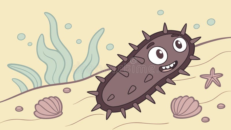 Outline Cartoon Germ Character, Symbolizing Microbes. Vector Design ...