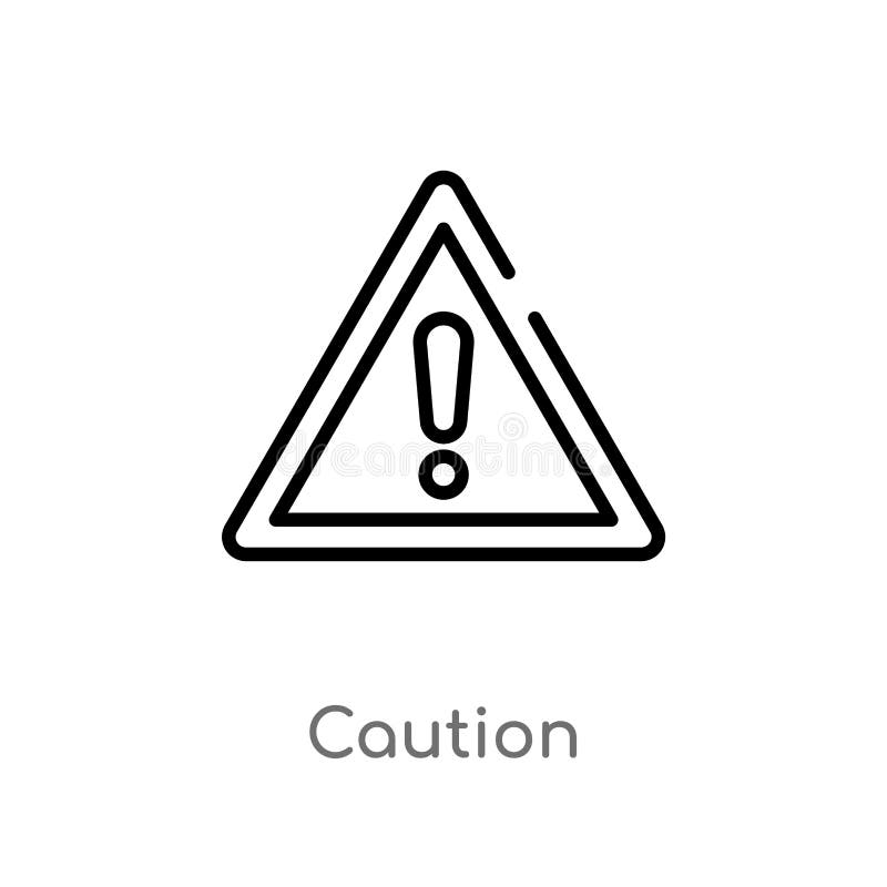 Outline Caution Vector Icon. Isolated Black Simple Line Element ...