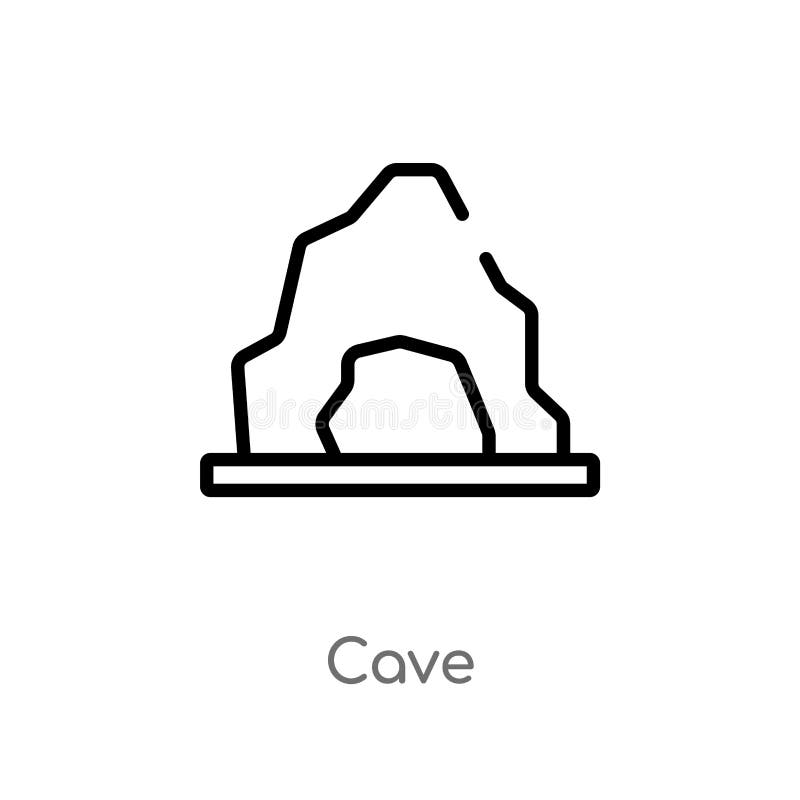 Outline Cave Vector Icon. Isolated Black Simple Line Element ...