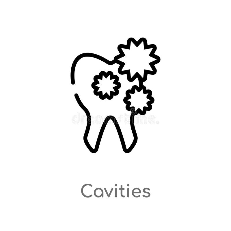 Outline Cavities Vector Icon. Isolated Black Simple Line Element ...