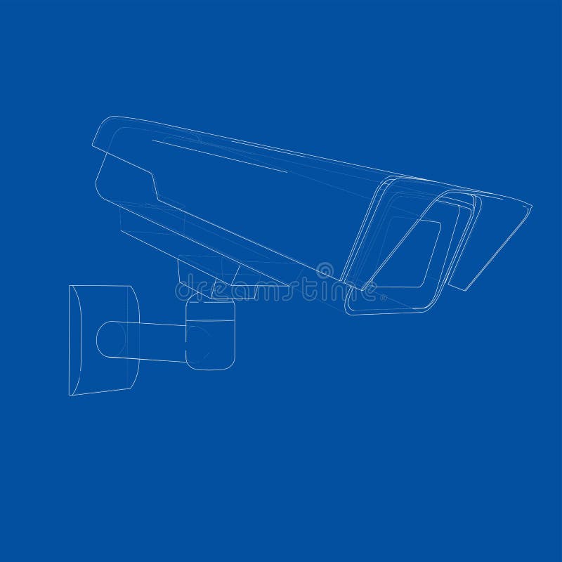 Outline CCTV Camera. Security Camera Stock Illustration - Illustration ...