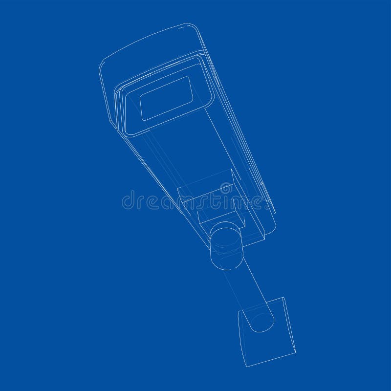 Outline CCTV Camera. Security Camera Stock Illustration - Illustration ...