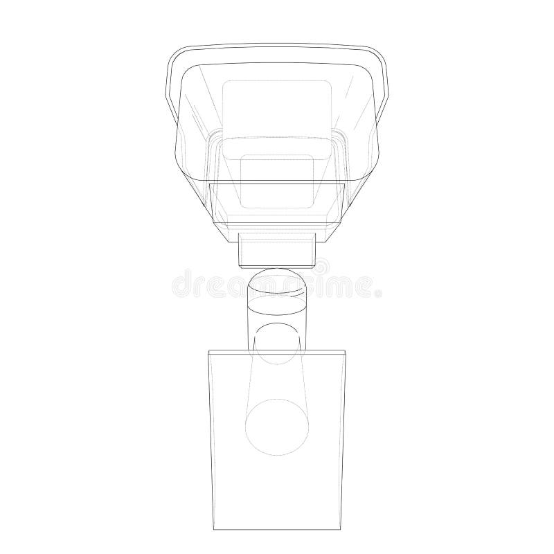 Outline CCTV Camera. Security Camera Stock Illustration - Illustration ...