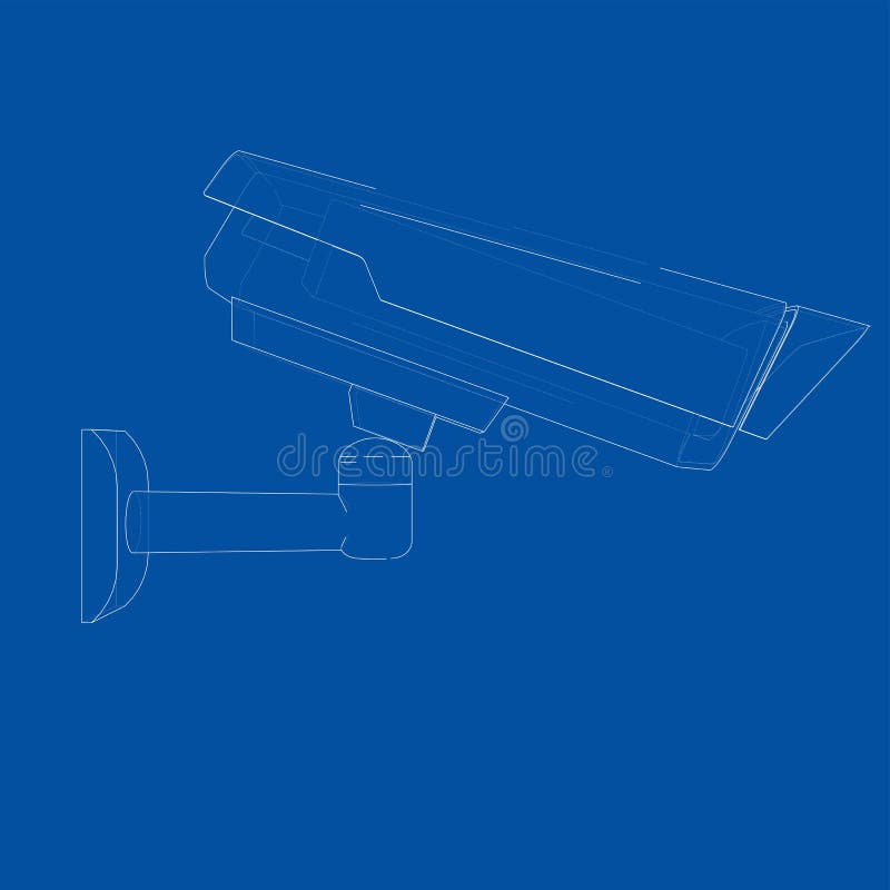 Outline CCTV Camera. Security Camera Stock Illustration - Illustration ...