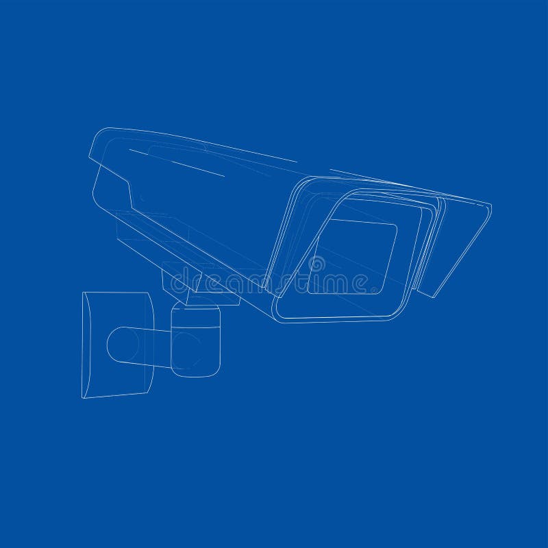 Outline CCTV Camera. Security Camera Stock Illustration - Illustration ...