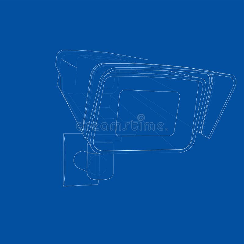 Outline CCTV Camera. Security Camera Stock Illustration - Illustration ...