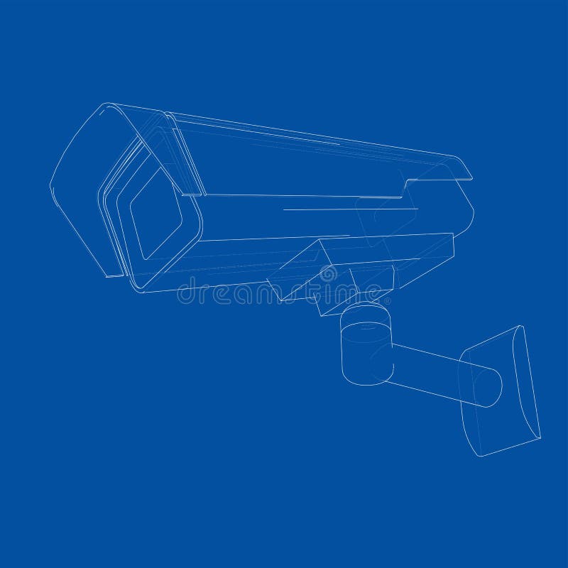 Outline CCTV Camera. Security Camera Stock Illustration - Illustration ...