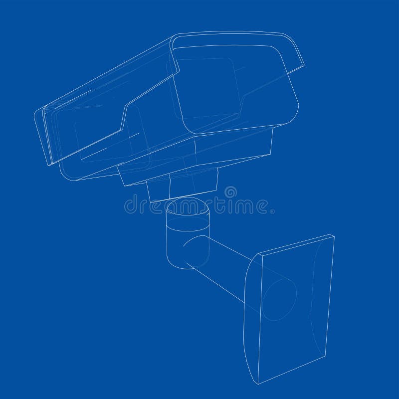 Outline CCTV Camera. Security Camera Stock Illustration - Illustration ...