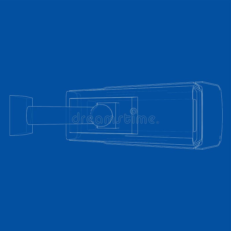 Outline CCTV Camera. Security Camera Stock Illustration - Illustration ...
