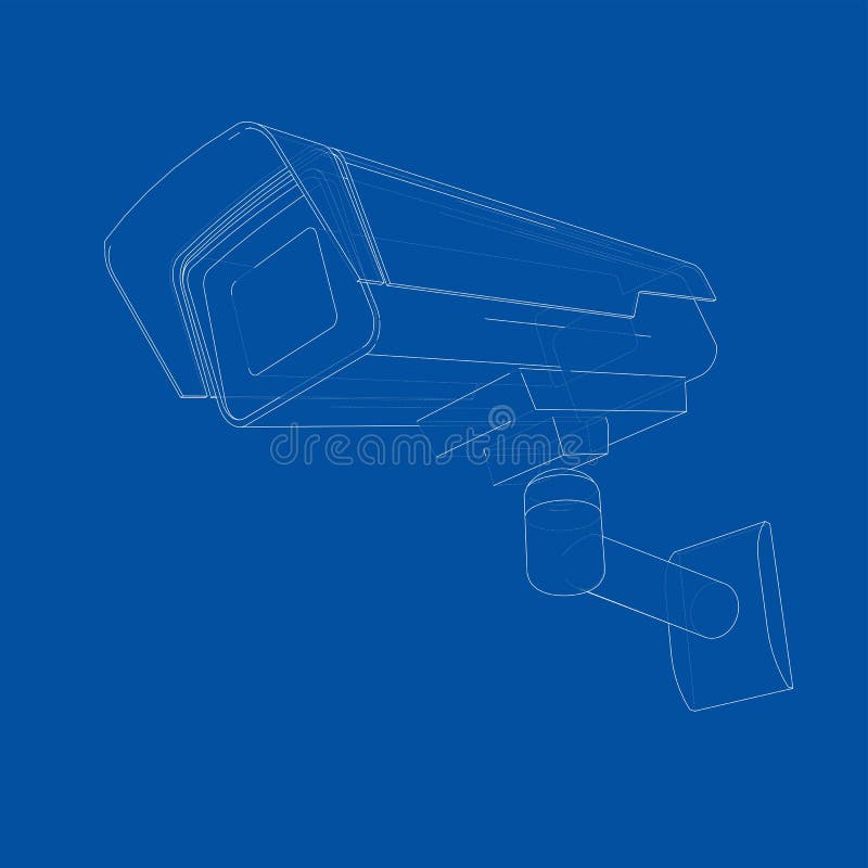 Outline CCTV Camera. Security Camera Stock Vector - Illustration of ...