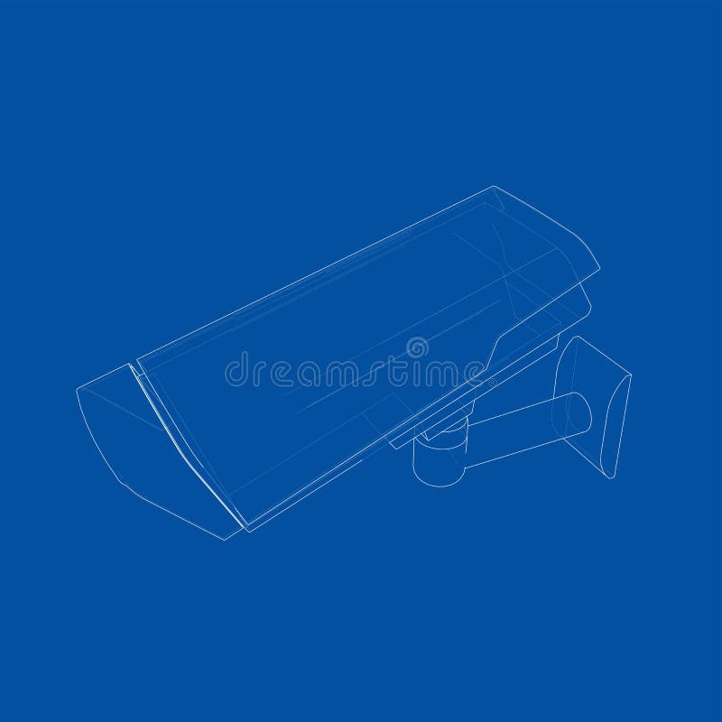 Outline CCTV Camera. Security Camera Stock Vector - Illustration of ...