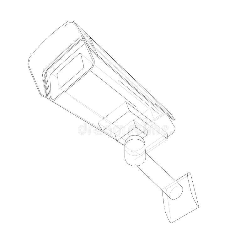 Outline CCTV Camera. Security Camera Stock Vector - Illustration of ...