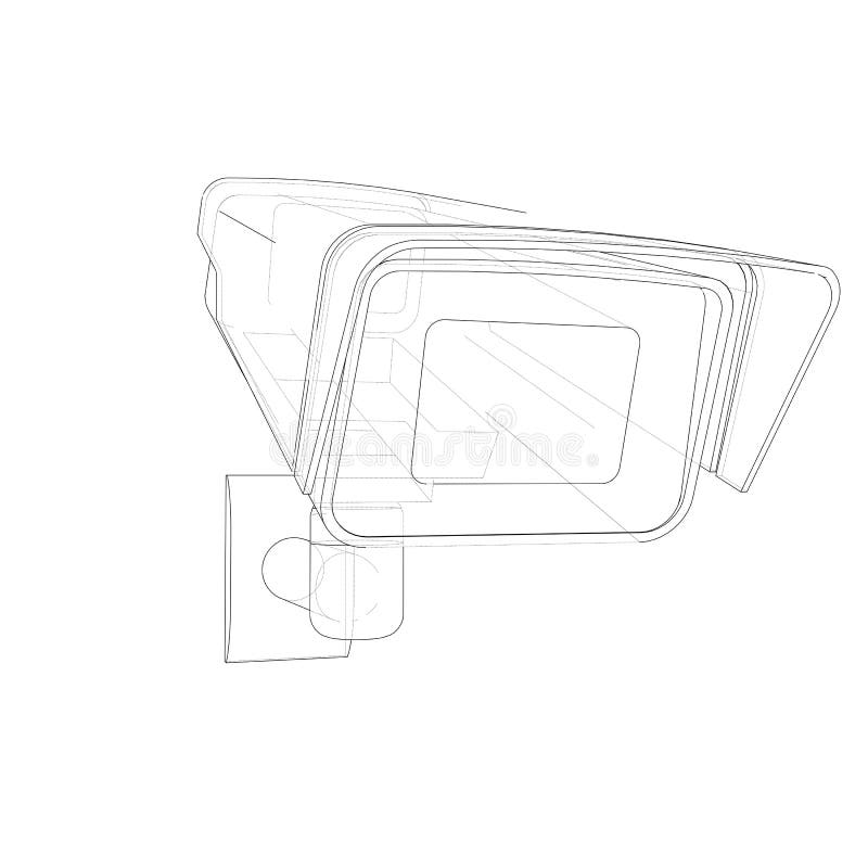 Outline CCTV Camera. Security Camera Stock Illustration - Illustration ...