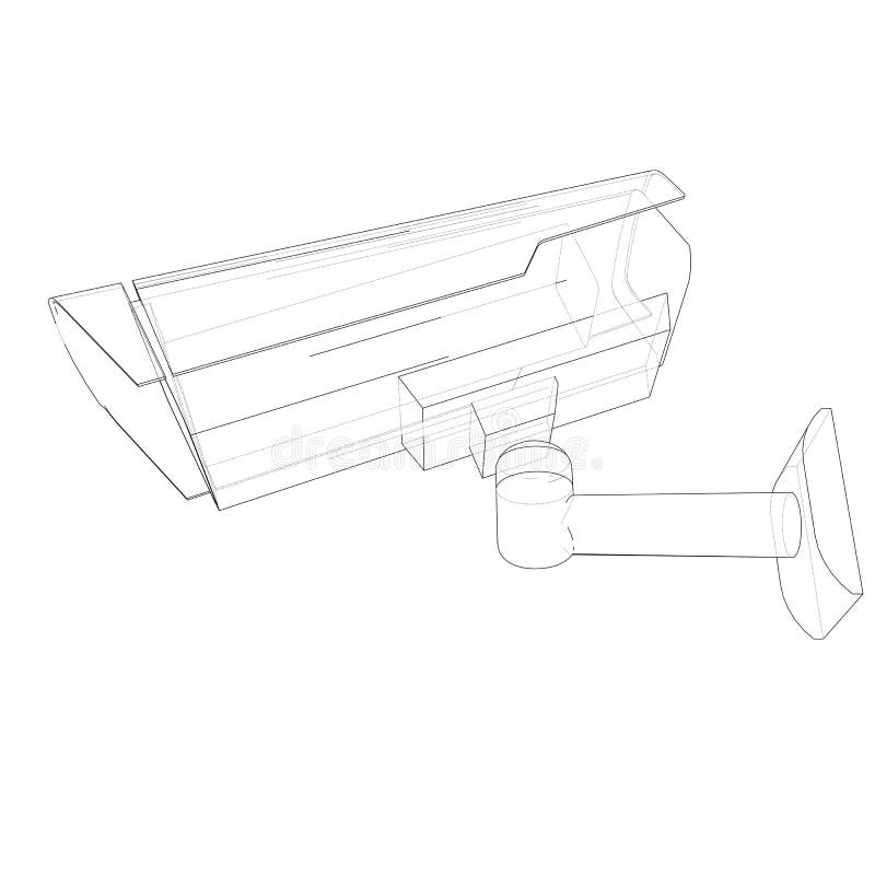 Outline CCTV Camera. Security Camera Stock Illustration - Illustration ...