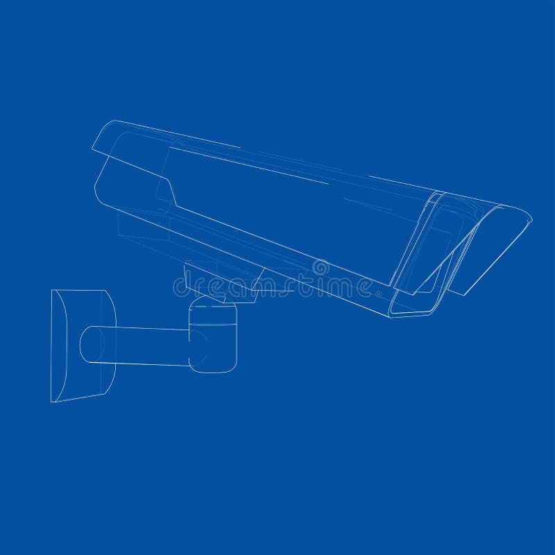 Outline CCTV Camera. Security Camera Stock Illustration - Illustration ...