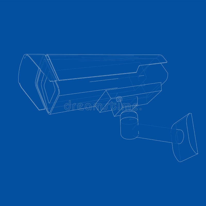Outline CCTV Camera. Security Camera Stock Illustration - Illustration ...