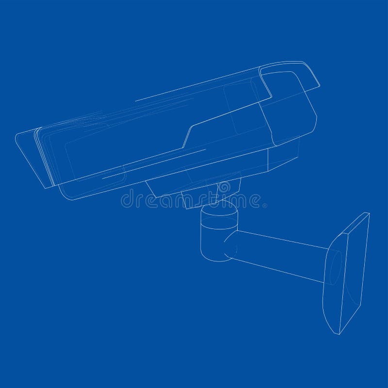 Outline CCTV Camera. Security Camera Stock Illustration - Illustration ...