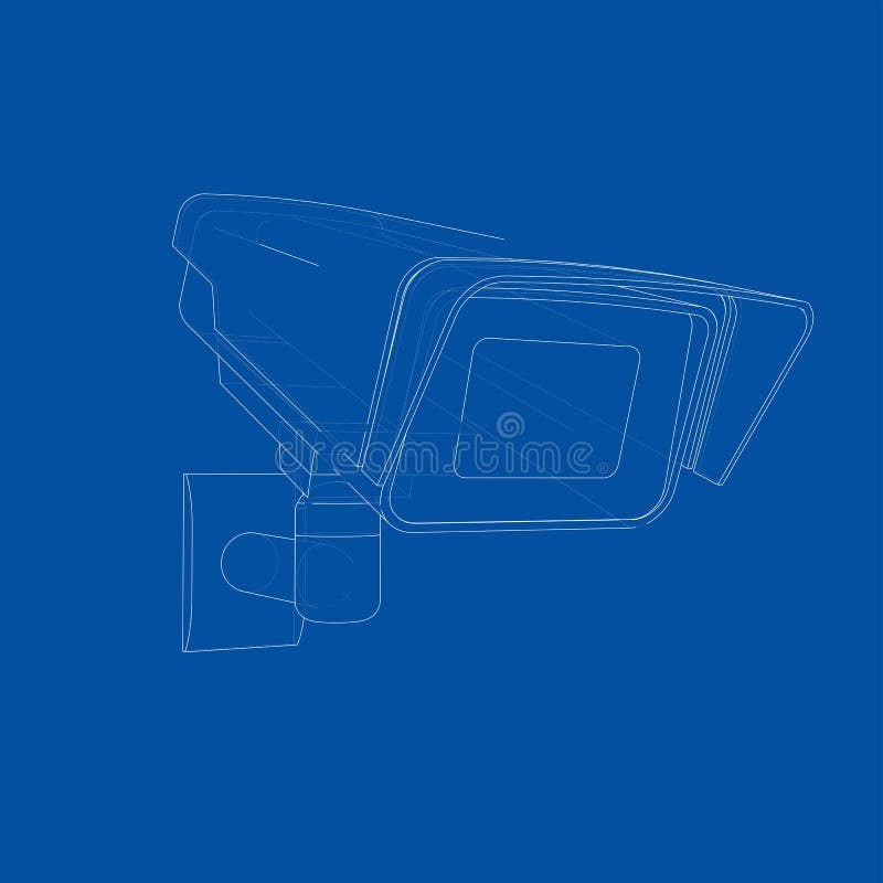 Outline CCTV Camera. Security Camera Stock Illustration - Illustration ...