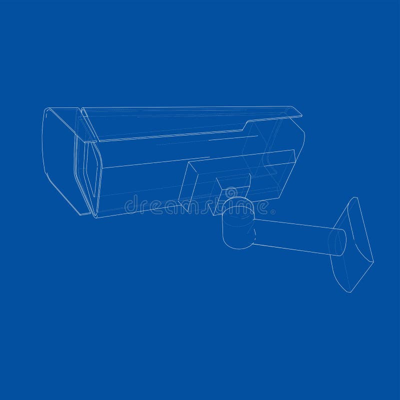 Outline CCTV Camera. Security Camera Stock Illustration - Illustration ...