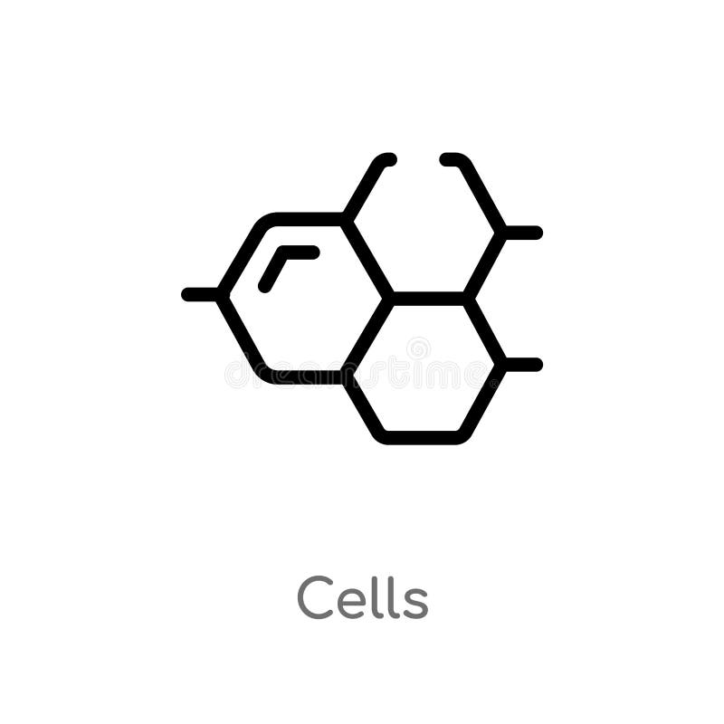 Outline Cells Vector Icon. Isolated Black Simple Line Element ...