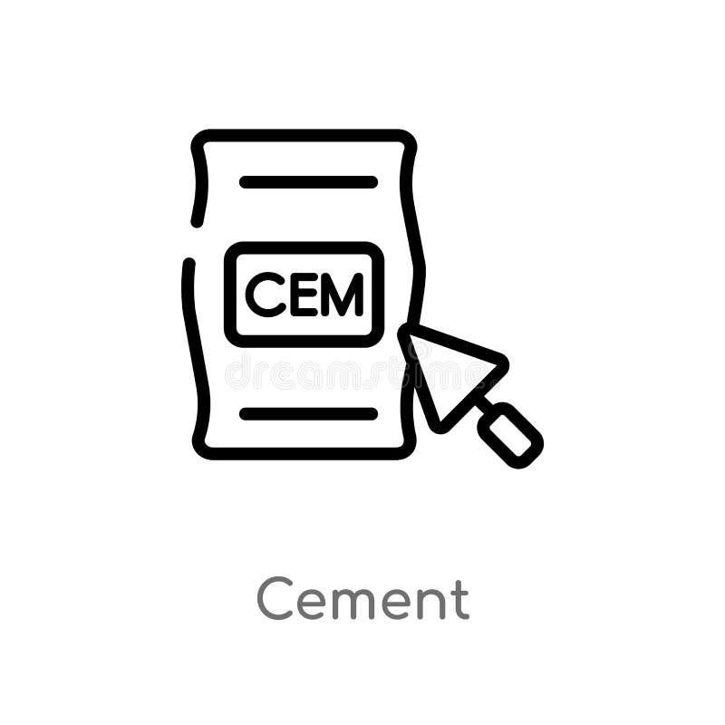 Outline Cement Vector Icon. Isolated Black Simple Line Element ...